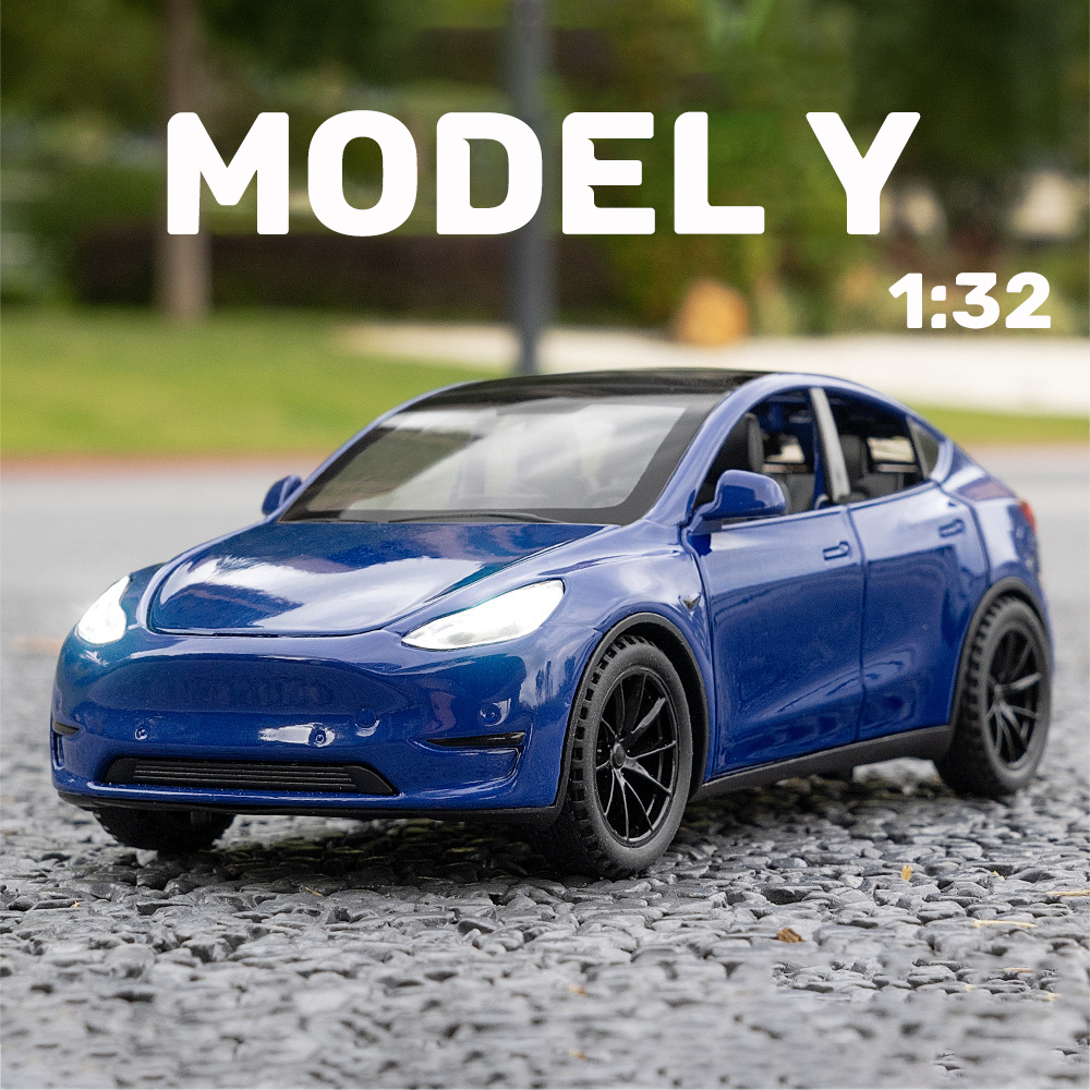 1:32 Scale Tesla Model Y Alloy Car Model Diecast Car Sound Light Car ...