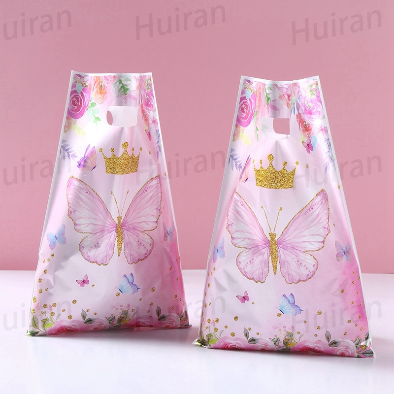 10pcs Pink Butterfly Plastic loot bags For birthday Chocolate Candies ...