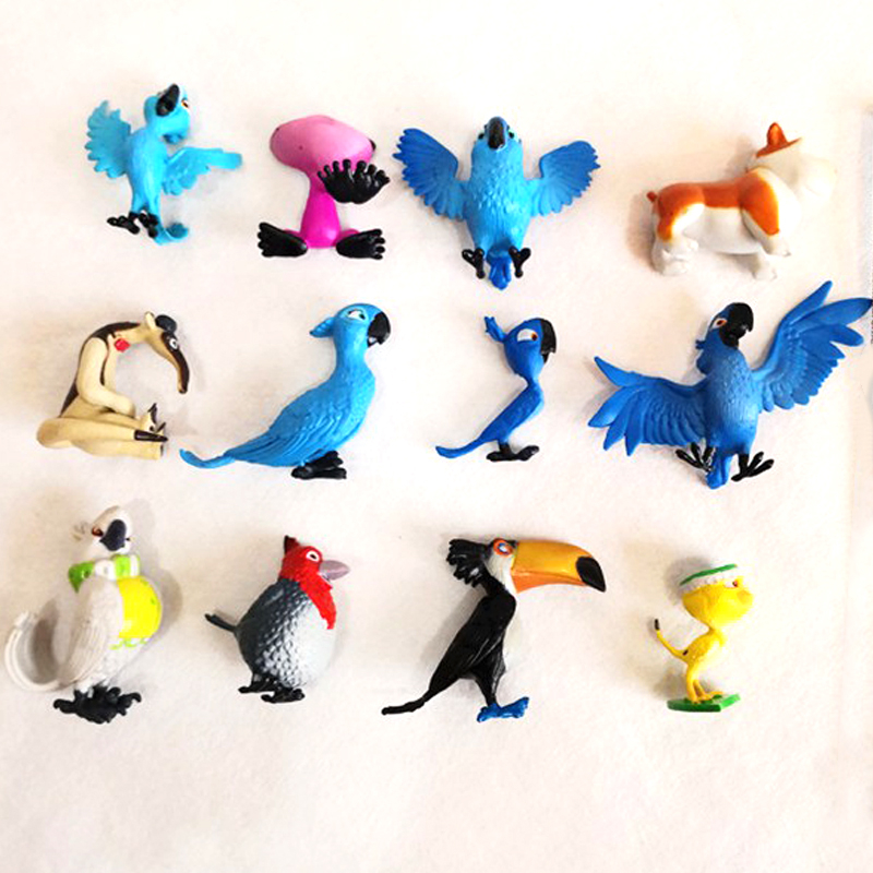 12pcs Rio Miniature Movie Figures Blu Jewel Nico Linda Tulio Pedro Mini ...