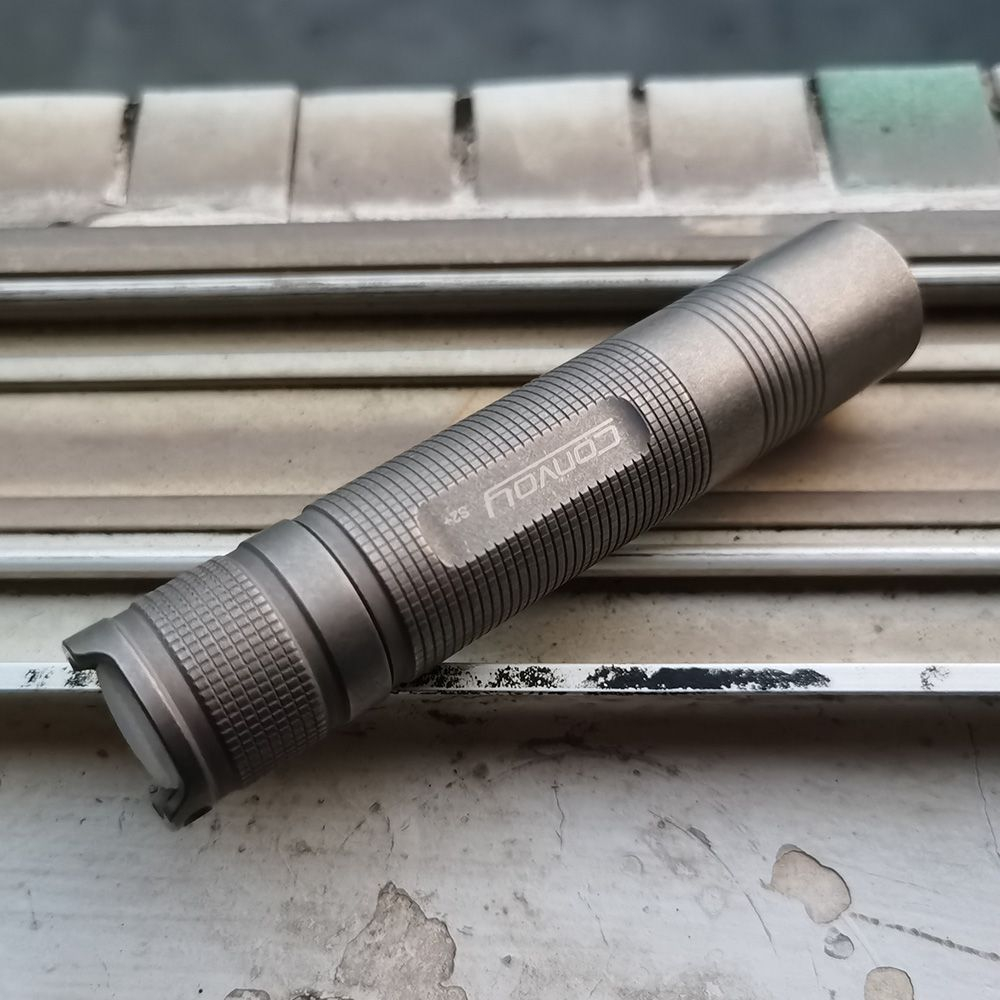 Titanium alloy stonewash Convoy S2+ 18650 Flashlight 519A SST40 SFT40 ...