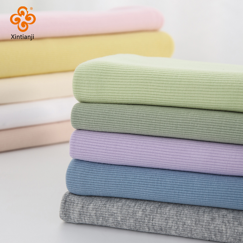 Cotton spandex rib fabric 160 gsm for summer T-shirt and tops stretchy ...