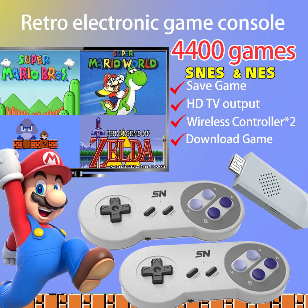16 bit 8 Bit Wireless Retro 4K TV Game HDMI Video Game Console For ...