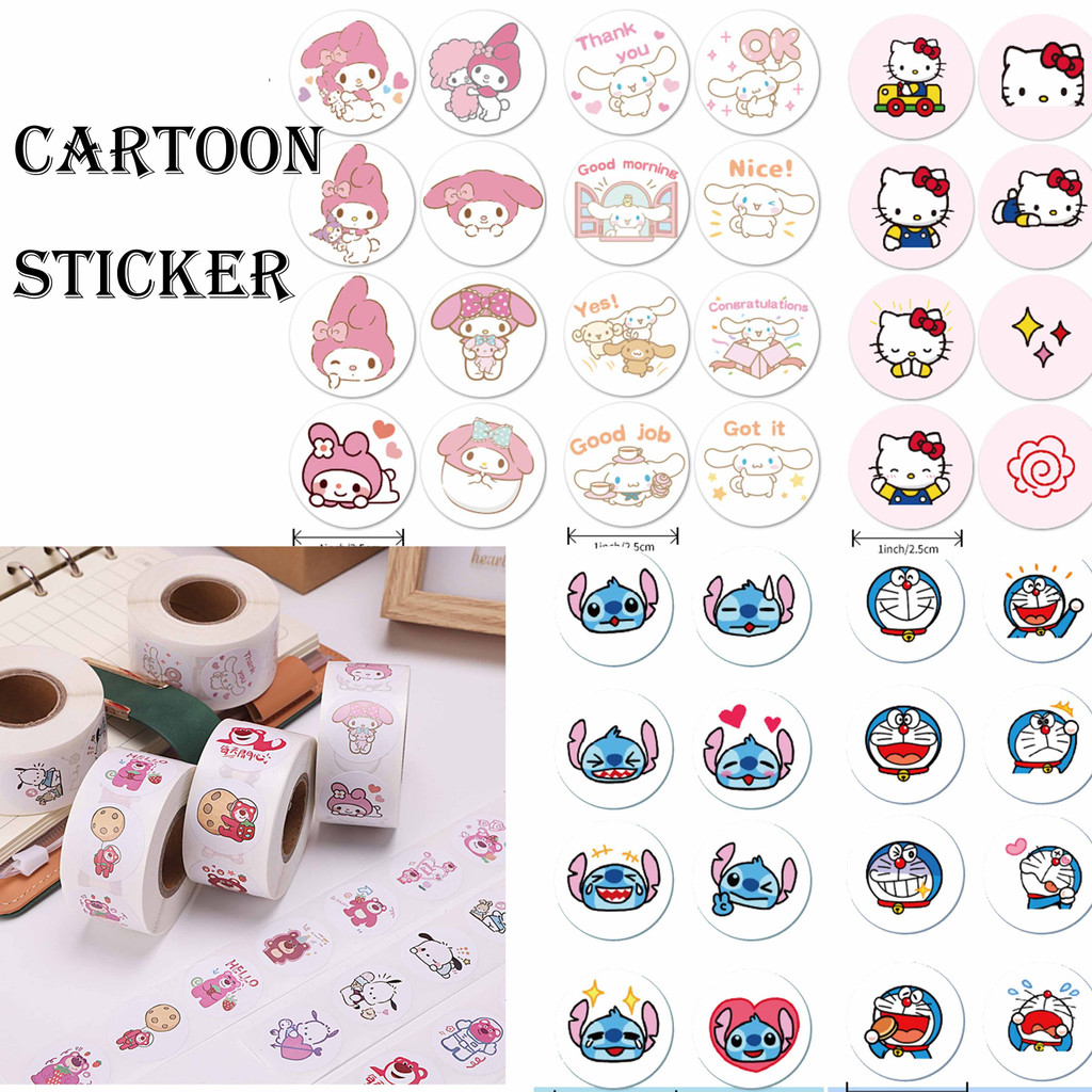 500pcs/roll Cute Cartoon Sealing Sticker Labels Decorative Sticker ...