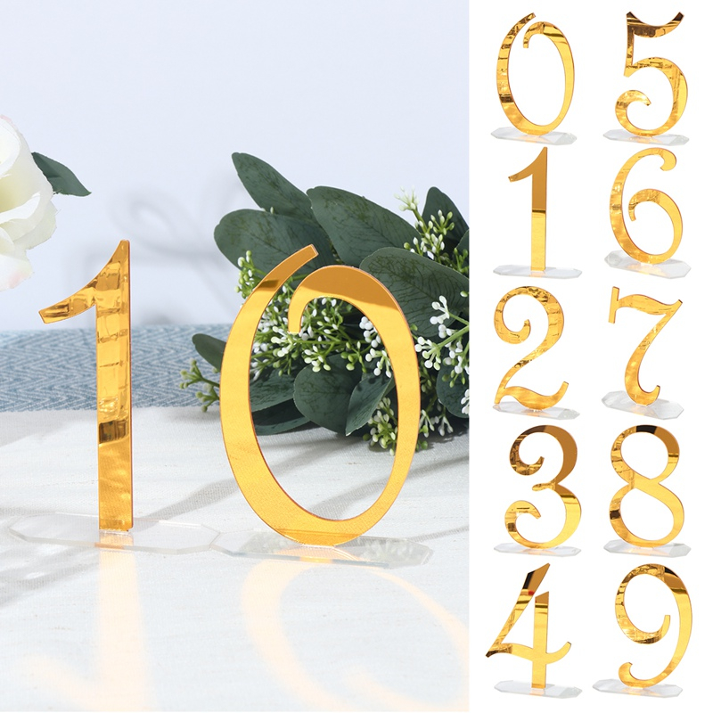 Acrylic Wedding Gold Table Numbers With Holder Table Numbers For ...