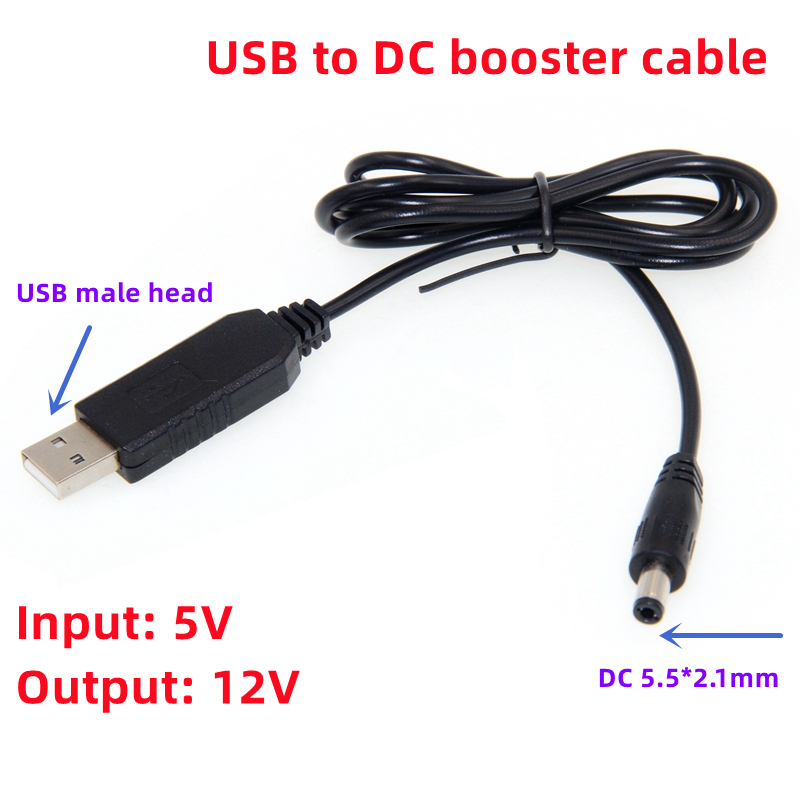 USB booster cable Mobile power supply Power bank 5V booster 12V module ...