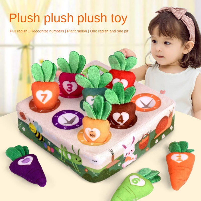 Children's educational early education plush radish toy 0-3-year-old ...