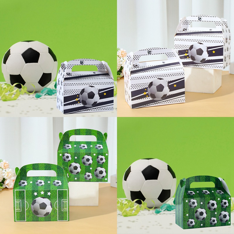 4PCS DIY Football Theme Disposable Candy Paper Box Bags Portable Paper ...