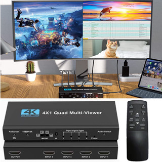 HDMI Quad Multiviewer Switcher 4HDMI input to 1HDMI output Moniter 4 In ...