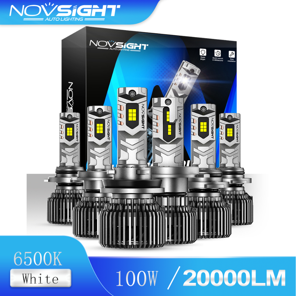 Novsight N75 Car LED Headlight H4 H11 H7 9005 9006 9012 all models 100w 20000LM with canbus ...