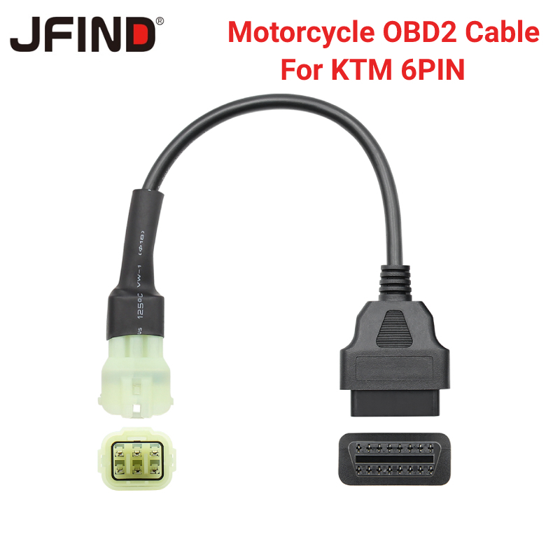 For KTM Motorbike 6PIN Plug Cable6 Pin Connector 16 Pin to OBD2 Adapter ...