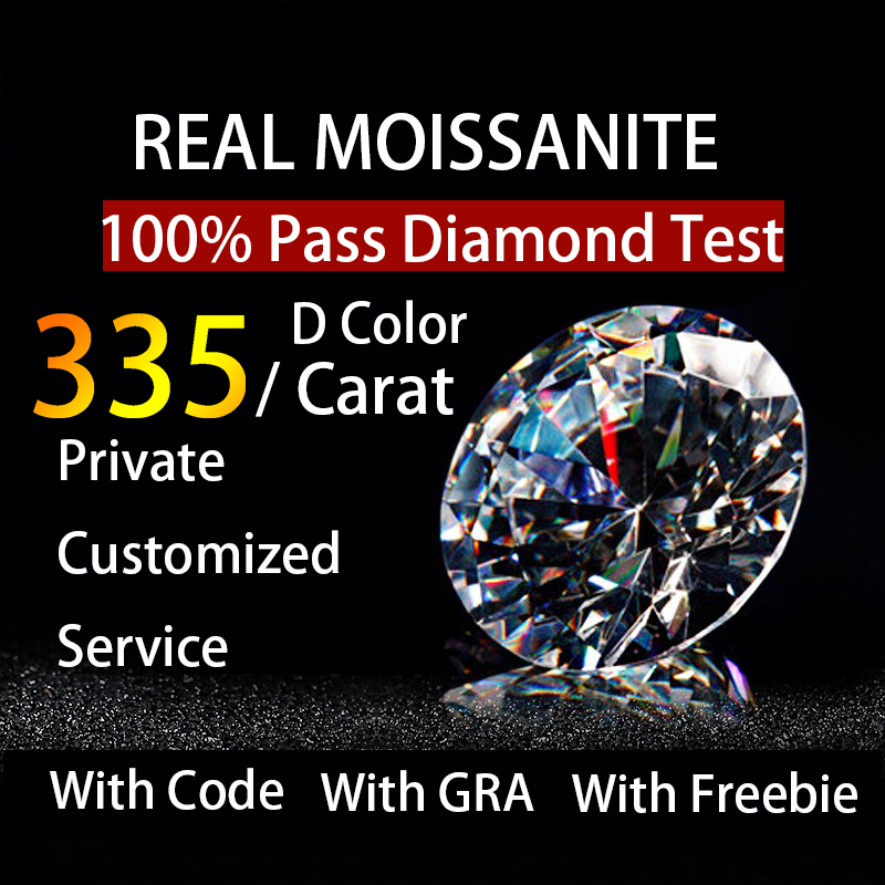 On Sale 1ct-3ct Real Moissanite Loose Stone D E F G H I J Color VVS1 ...