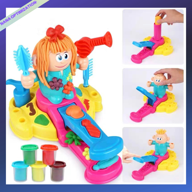 Children's Little Barber Colored Clay Toy Puddle Mold Squeeze Toy DIY ...