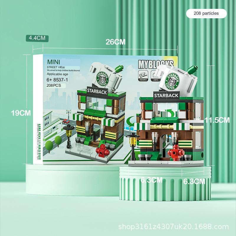 Mini Street View Building Blocks City Commercial Street Building Model ...