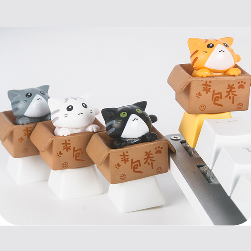Personalized Cartoon DIY Cat Keycap Cross Axis Mechanical Keyboard 3D ...