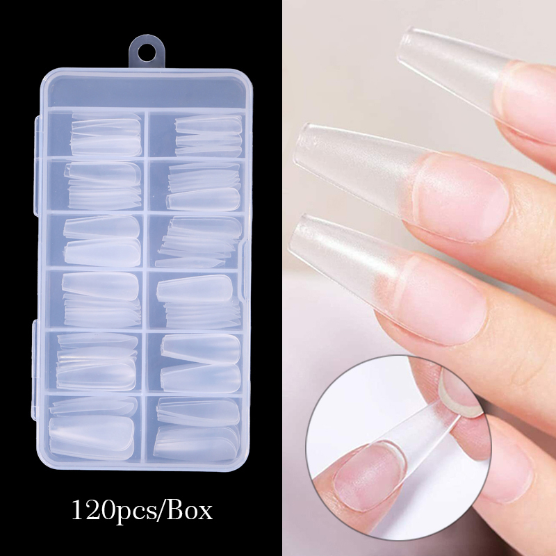 Ur Sugar 120pcs Box Fake Nail Clear Acrylic Nails Coffin Artificial