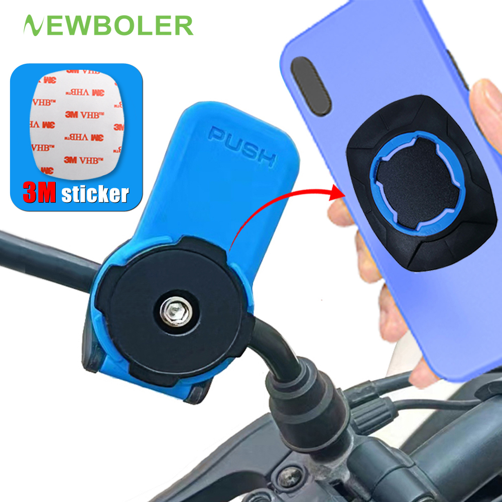 Newboler Motorcycle Bicycle Phone Holder 360° Rotation Rearview Mirror ...