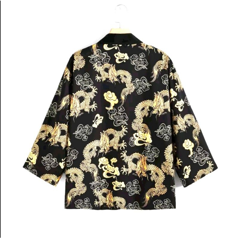New Design Dragon Print Fashion Japanese Cardigan Haori Women ...