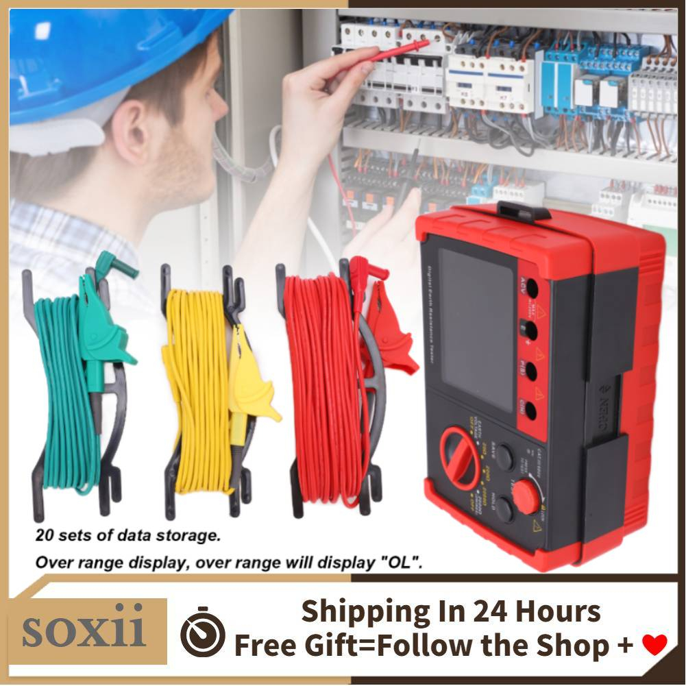 GT5105A 2000Ω Digital Earth Resistance Tester Ground Meter Ohm for ...