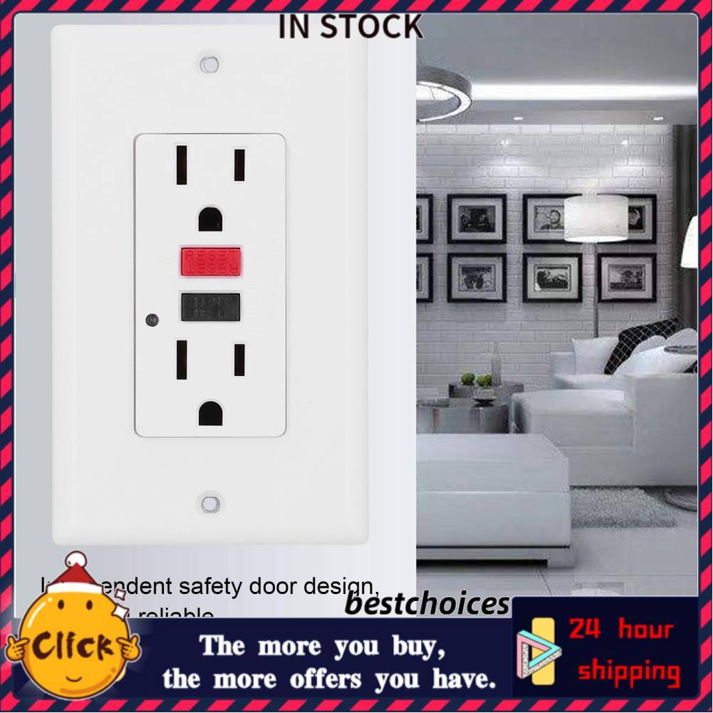 [Ready Stock] LD‑3003 Wall Outlet American GFCI Smart Ground Fault ...