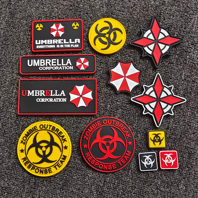 Resident Evil Variety PVC Rubber Patch Umbrella Company Velcro Badge ...