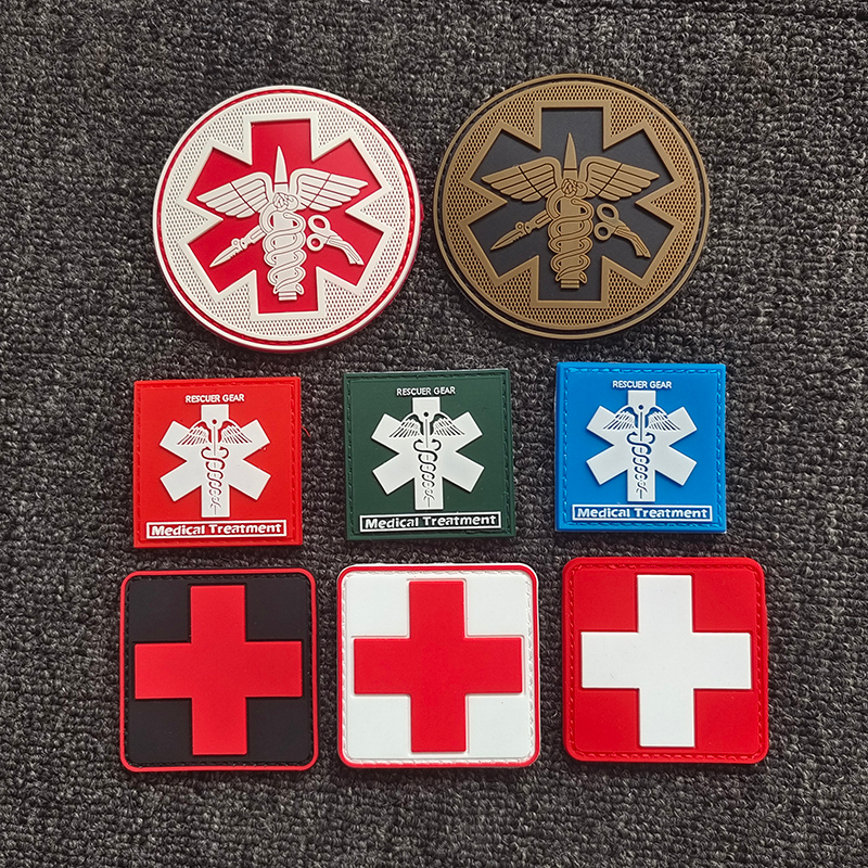 Red Cross Medical Badge MEDIC Tactical Morale PVC Rubber Patch With ...