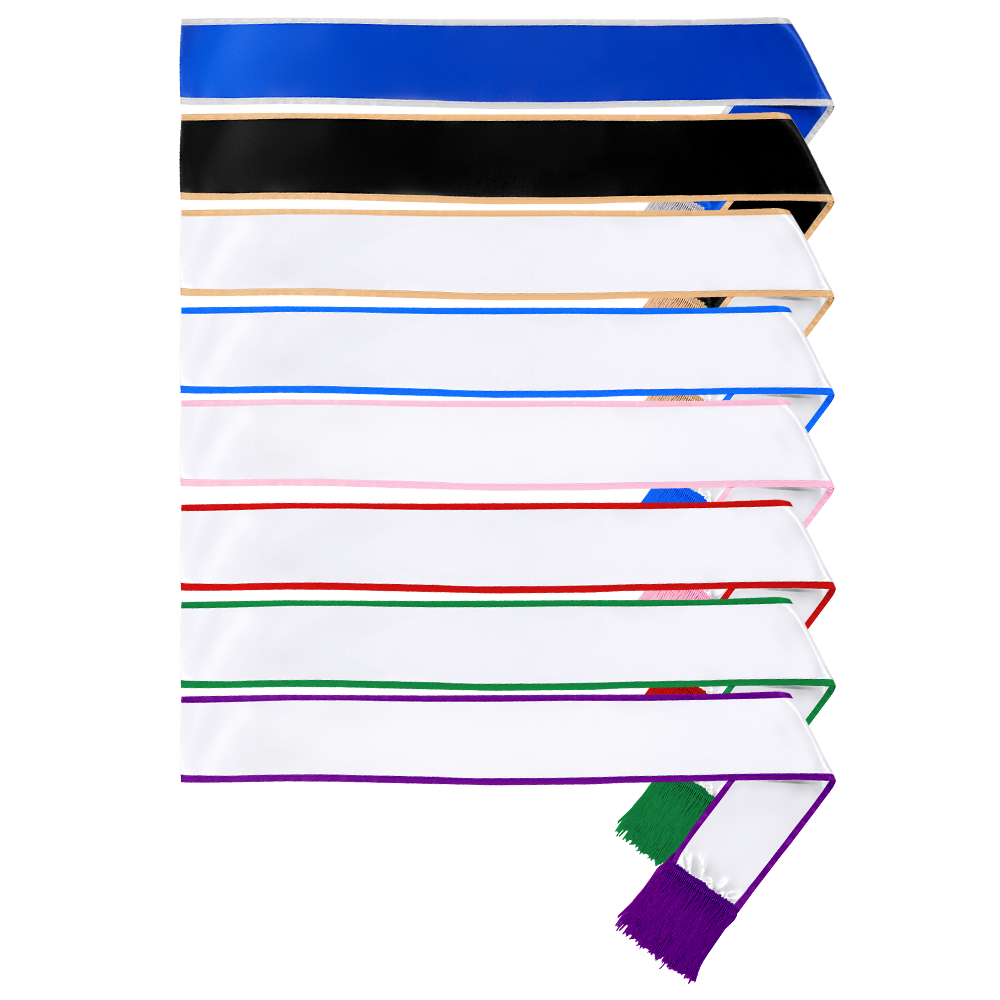 Plain Sash with Tassels Blank Satin Sash for DIY 195*10cm Ajustable ...