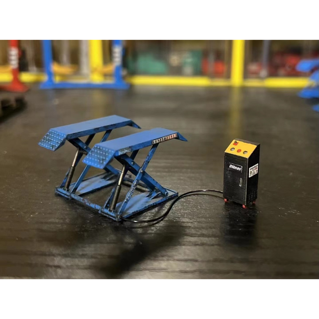 Diorama 1/64 Scissor Lift Model Workshop Maintenance Prop Display Scene ...