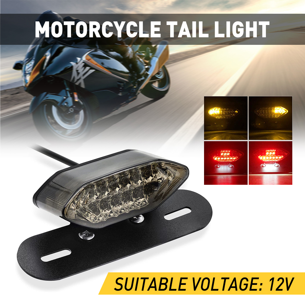 AUXITO Motorcycle Tail Light 16 LED Turn Signals Brake Light License ...