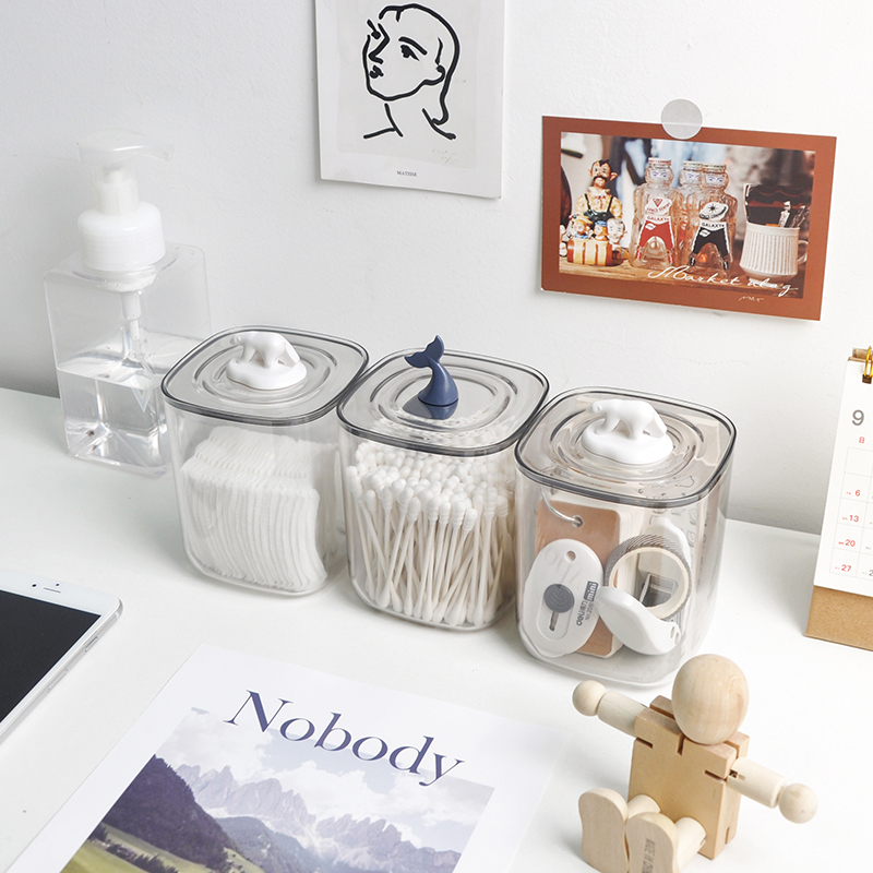 Acrylic Transparent Desktop Cotton Swab Storage Box Multi-purpose ...