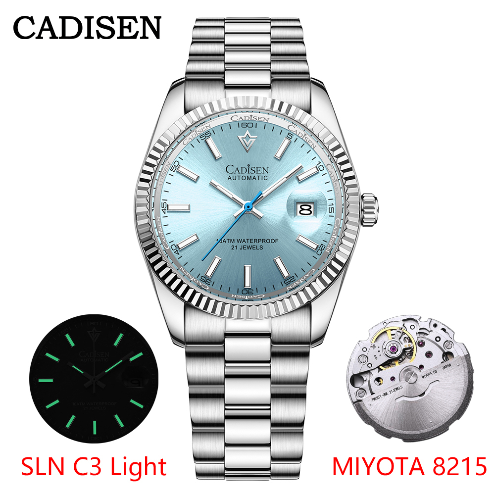 CADISEN 40mm Japan MIYOTA 8215 Men Watches AR Sappphire Luxury Original Mechanical Automatic ...