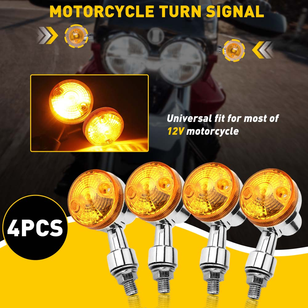 AUXITO 4PCS Motorcycle Turn Signals Lights Fit For 12V Motorcycles ...