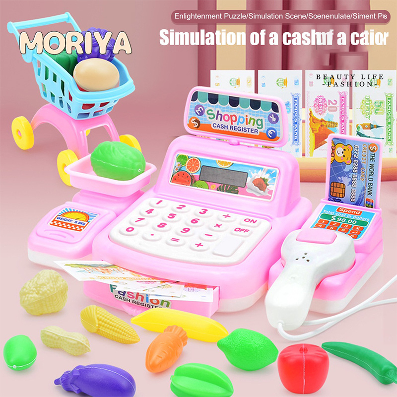 Supermarket Cash Register Kids Toy Cashier Set Pretend Toys | Shopee ...