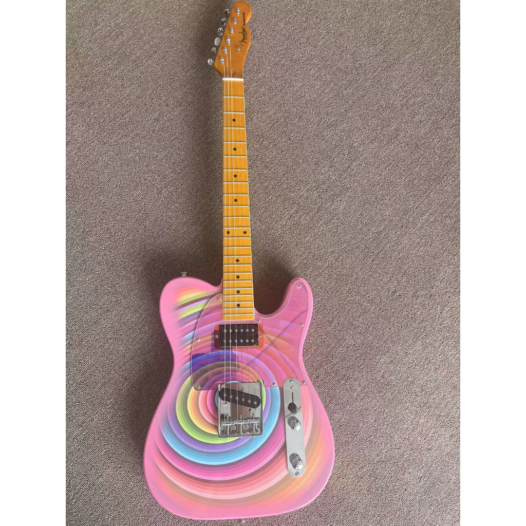Rare Rainbow Body Fender Telecaster Electric Guitar 22 Frets Humbucker ...