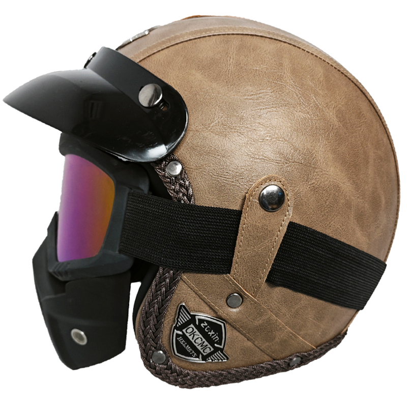 ICC Standard Helmet Retro Vintage Chopper Scooter Cafe Racer Moto ...