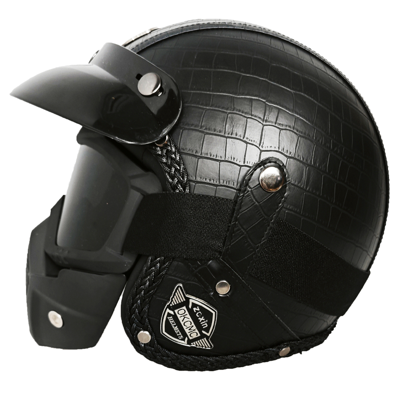 ICC Standard Helmet Retro Vintage Chopper Scooter Cafe Racer Moto ...