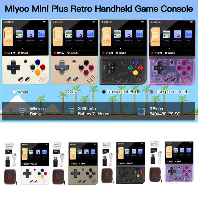 Orignal Bag New Arrival Miyoo Mini Plus 128G with 16000+ Games 3.5-Inch ...