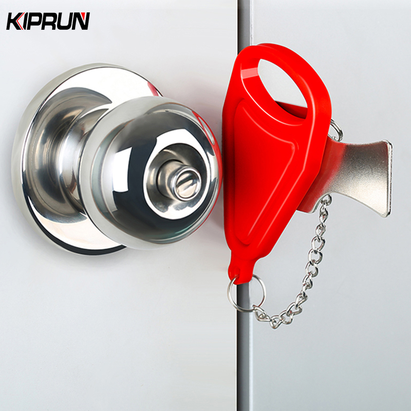 KIPRUN Portable Door Lock Safety Latch Stopper Door Stop Travel ...