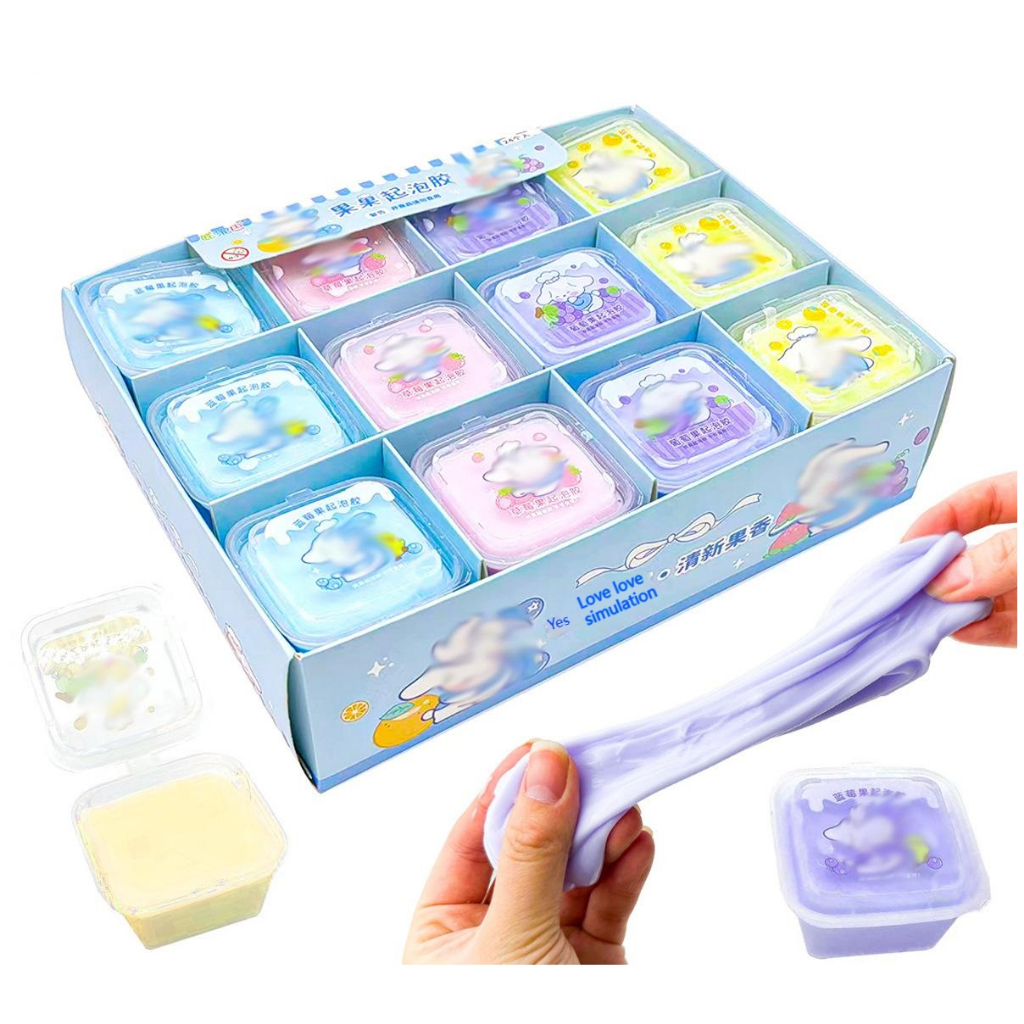 （12PCS）half box！！ Non Toxic Fruity Slime Ultra-light Clay Plastic Shape ...