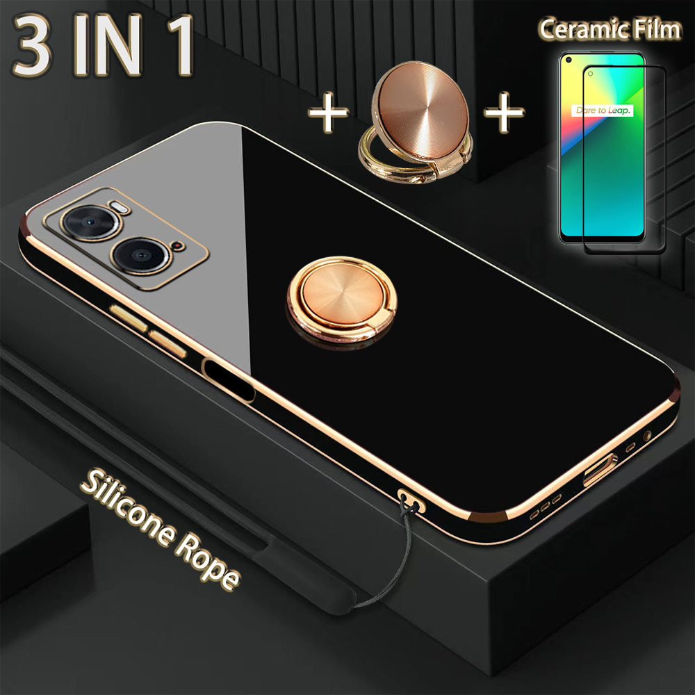 3 In 1 For OPPO A36 OPPO A76 OPPO A96 4G Straight Edge Electroplated ...