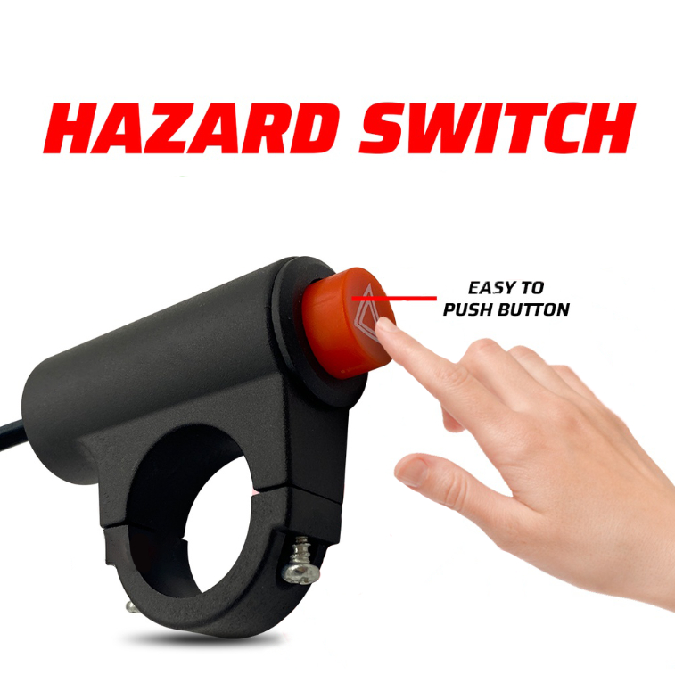 MOTORCYCLE HANDLEBAR PLASTIC HAZARD SWITCH ON/OFF SIGNAL FLASHER ...