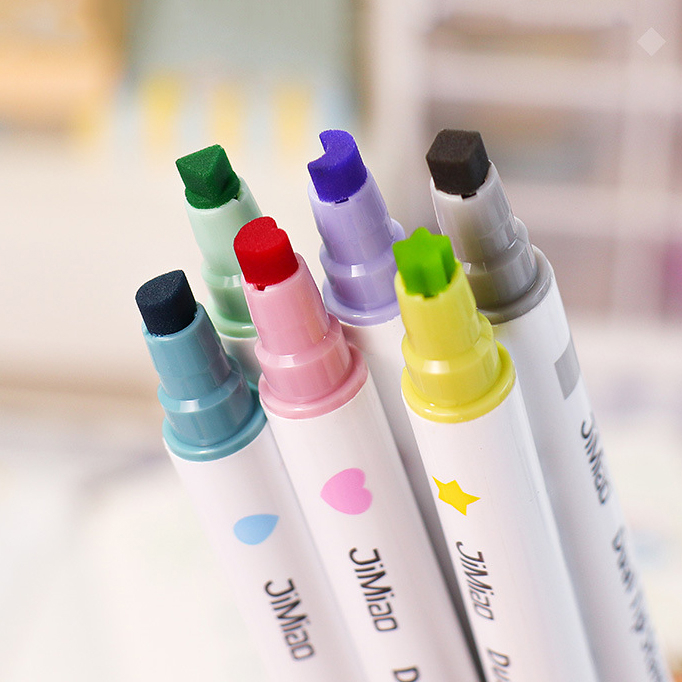 1PCS Stamp Pen Double Sided Marker Pen Colorful Highlighter For Drawing ...