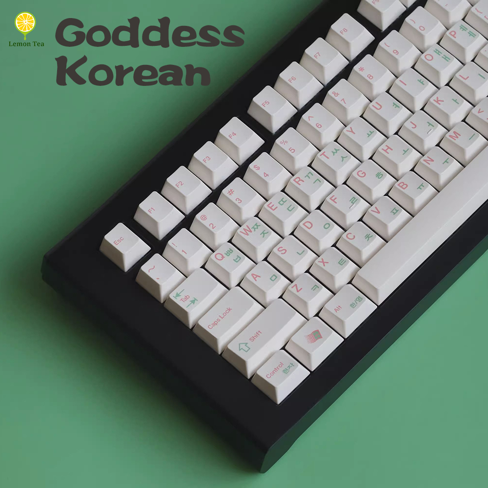 [In stock] GMK Goddess Korean Pink Green Keycaps 146 Keys PBT Material ...