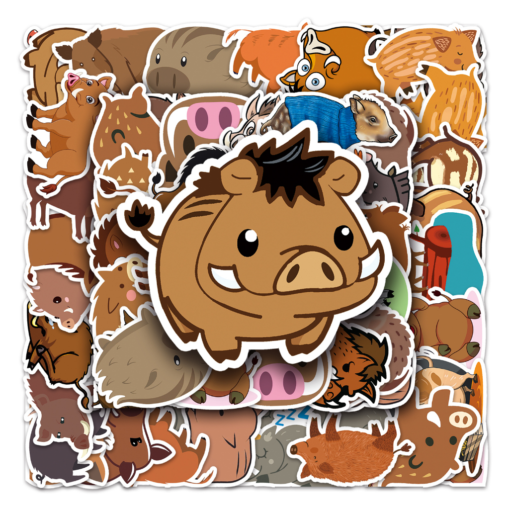 50 Piece Funny Pig DIY Creative Motor Stickers Car Stickers Helmater ...