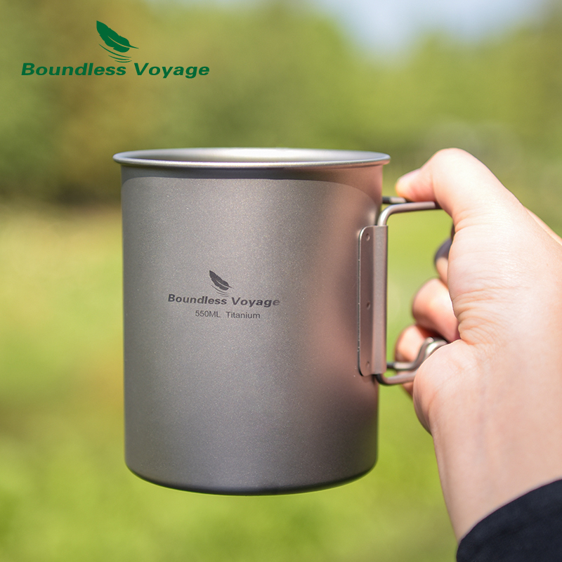 Boundless Voyage Titanium 550ml Water Cup for Outdoor Camping 18oz ...