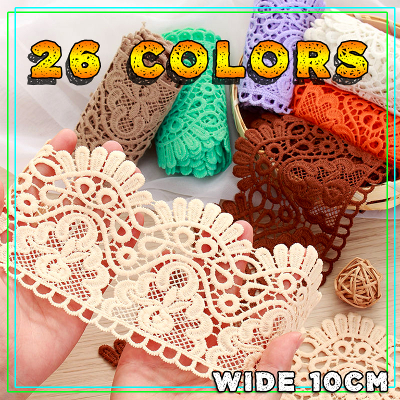 1 Yard inelastic embroidery lace fabric Crown Pattern lace trim ...