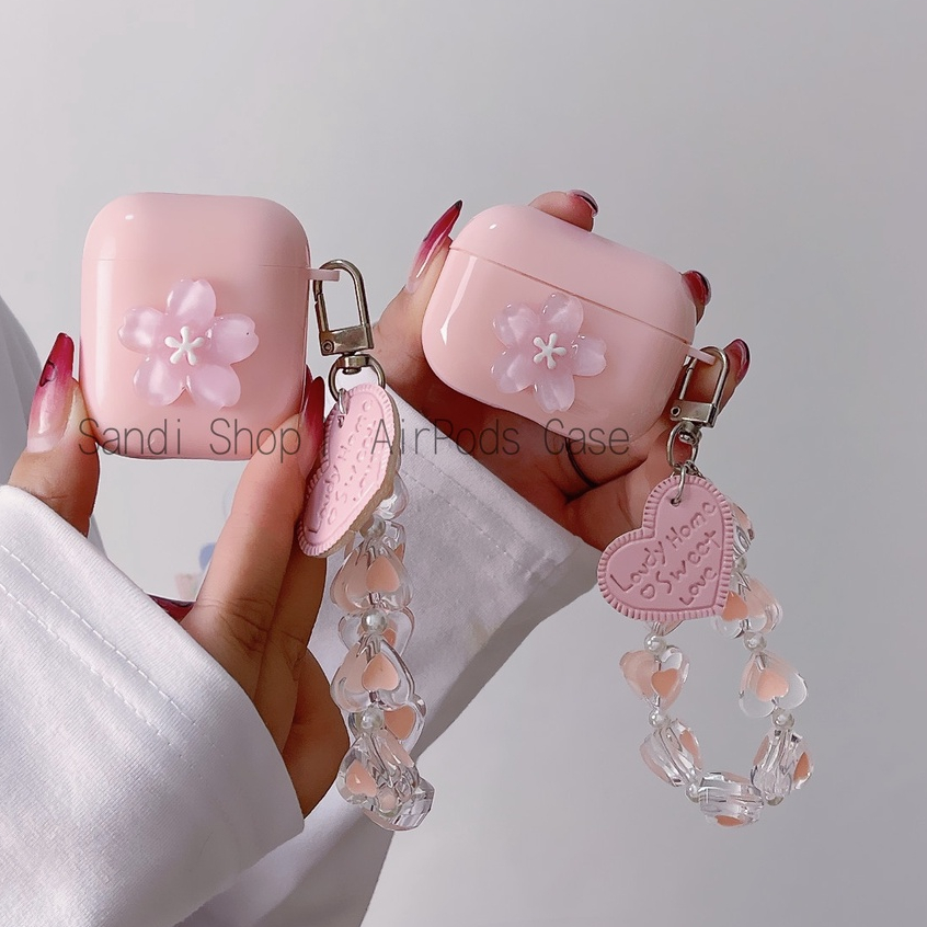 ins Pink Crystal Flower AirPods Pro3 Case AirPods Case For AirPods 4 1 ...