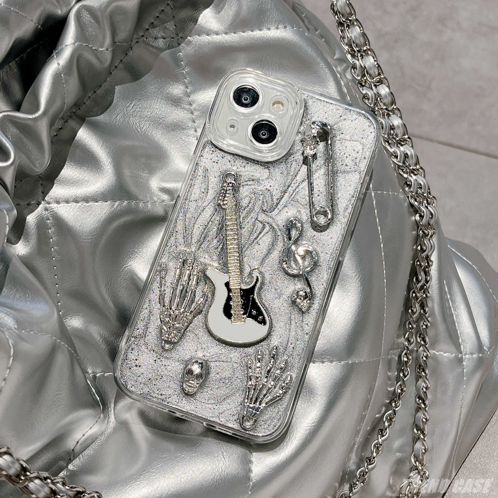 Luxury Glitter Guitar notes Phone Case For iPhone 14 11 12 13 Pro Max X ...