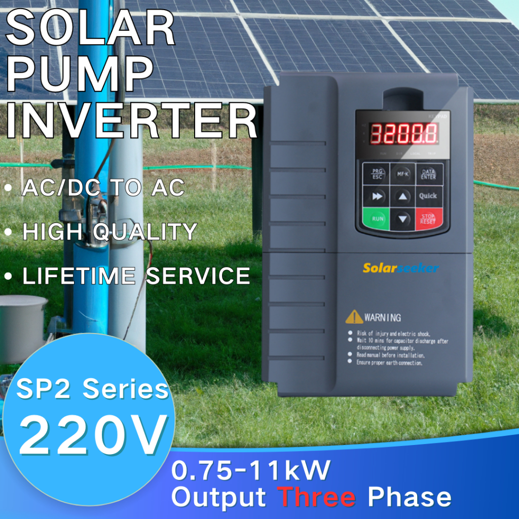 【COD】220V-Output 3PH-Solarseeker solar Pump Inverter dual Input AC/DC for solar power ...