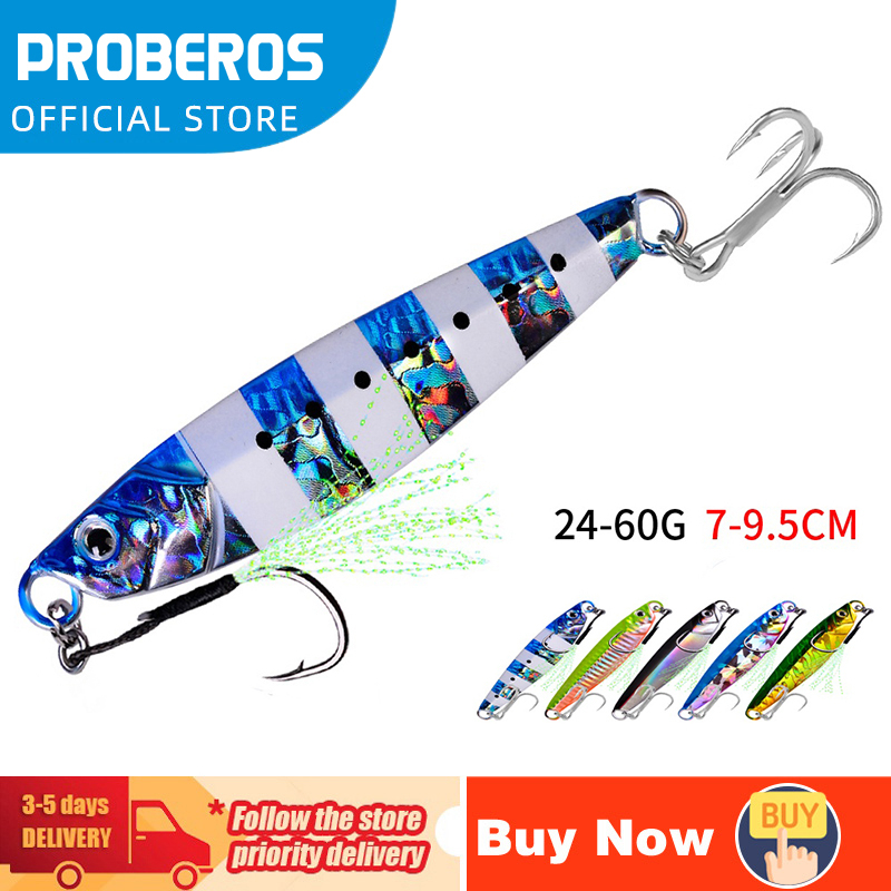 PROBEROS 1Pcs 24-30-40-60G Metal Jig Fishing Lure Slow Jig Lead Fishing ...