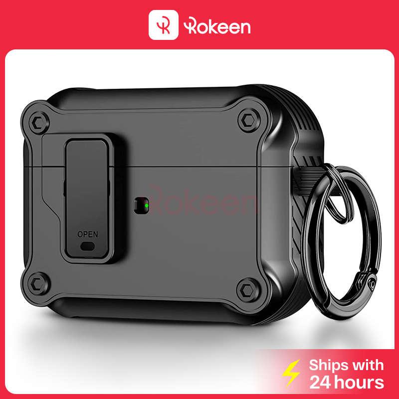 Rokeen For AirPods 1 2 3 4 Pro 2 Case- Auto Pop-Up, Security Lock ...